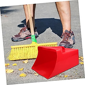KICHOUSE Garbage Cleaning Dustpan Small Dust Pan Commercial Sweeping Supplies Trash Scoop Household Dustpans Garden Dustpans Trash Cleaning Shovels Upright Pans Kitchen Dustpans Plastic Red