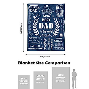 Henazin Gifts For Dad, Fathers Day Blankets For Dad, Dad Birthday Gift, Dad Gifts, Dad Throw Blanket 50"X60", Best Gift For Dad, Best Dad Ever Gifts, Dad Gifts From Daughter, Father Gifts, Daddy Gifts