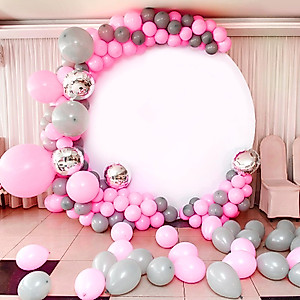 EMART 100pcs Pink Balloons 12 Inch with Ribbon, Latex Party Balloons Helium Quaility for Birthday, Wedding, Baby Shower, Balloon Garland Arch, Graduation, Christmas Decor