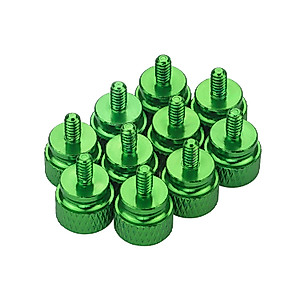 Favordrory 6#-32 Anodized Aluminum Thumbscrews, Computer Case Thumbscrews, Thumb Screws, Green, 10 PCS