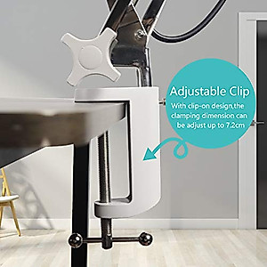 Gynnx LED Magnifying Lamp with Clamp, 10X Magnifier 4200 Lumens,5 Inch Magnifier Glass Lens, 120 PCS LEDs,Adjustable Stainless Steel Lamp Arm for Reading,Craft,Knitting,Desktop Office Workbench MY1