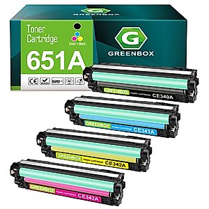 651A Black Cyan Magenta Yellow Toner Cartridges Replacement for HP 651A CE341A CE342A CE343A CE340A for Color Enterprise 700 MFP M775 M775z+ M775z M775dn M775f Printer (4-Pack)