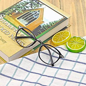 LifeArt Blue Light Blocking Glasses, Anti Eyestrain, Computer Reading Glasses, Gaming Glasses, TV Glasses for Women Men, Anti Glare (Black, No Magnification)