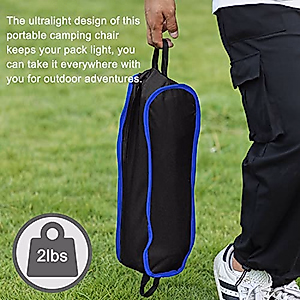 Tmshx Portable Folding Camping Chair, Lightweight and Compact Outdoor Chair, Suitable for Outdoor Activities, Hiking, Camping, Picnic Camping Chair with Portable Storage Bag