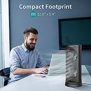 Dr. Prepare 12 Inch Tower Fan and 15 Portable Small Desk Tower Fan with Tilt and Oscillating Bundle