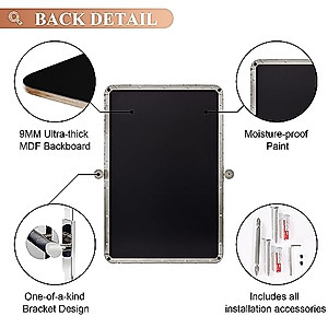 MOON MIRROR Polished Chrome Pivot Mirror for Bathroom, Tilt Bathroom Vanity Mirror,Rounded Rectangle Pivoting Mirror, Overall 24.33 x 28 inches(Mirror 20 x 28 inches)