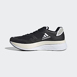 adidas Men's Adizero Boston 10 Sneaker, Black/White/Gold Metallic, 11