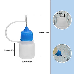 10pcs 3ml Empty Plastic Dropper Bottles Metal Needle Bottle Blue Cap