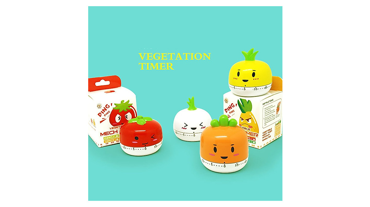 Golandstar Cute Cartoon Vegetables Timers 60 Minutes Mechanical Kitchen ...
