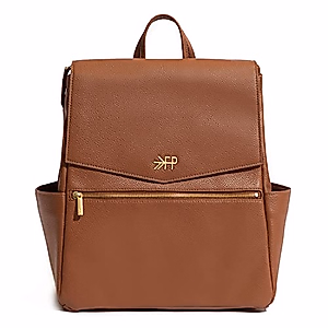 Freshly Picked Women's Convertible Classic Diaper Bag Backpack, Cognac