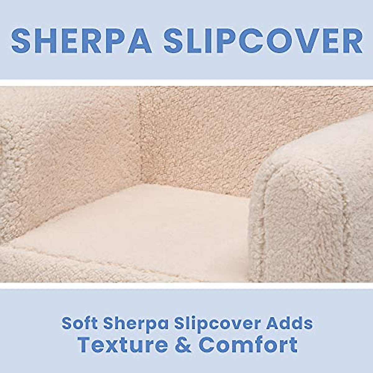 Delta Children Cozee Sherpa Chair, Cream