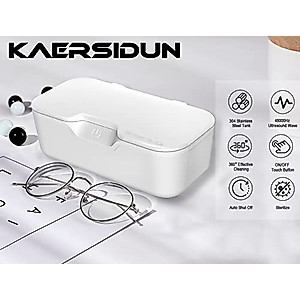 Ultrasonic Jewelry Cleaner, Glasses Ultrasonic Cleaner 550ml with SUS 304 Tank, 48KHz, 25W, Portable Jewelry Ultrasonic Cleaner for Rings Eyeglasses Watches Denture Makeup Brush Razors