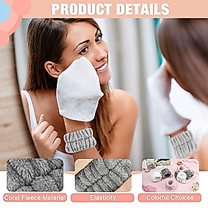 Women's Wrist Towels for Washing Face, Microfiber Wrist Spa Wash Towel Band, Face Washing Wristbands, Absorbent Wristbands Wrist Sweatband for Girls Prevent Water from Spilling Down Your Arms 6PCS