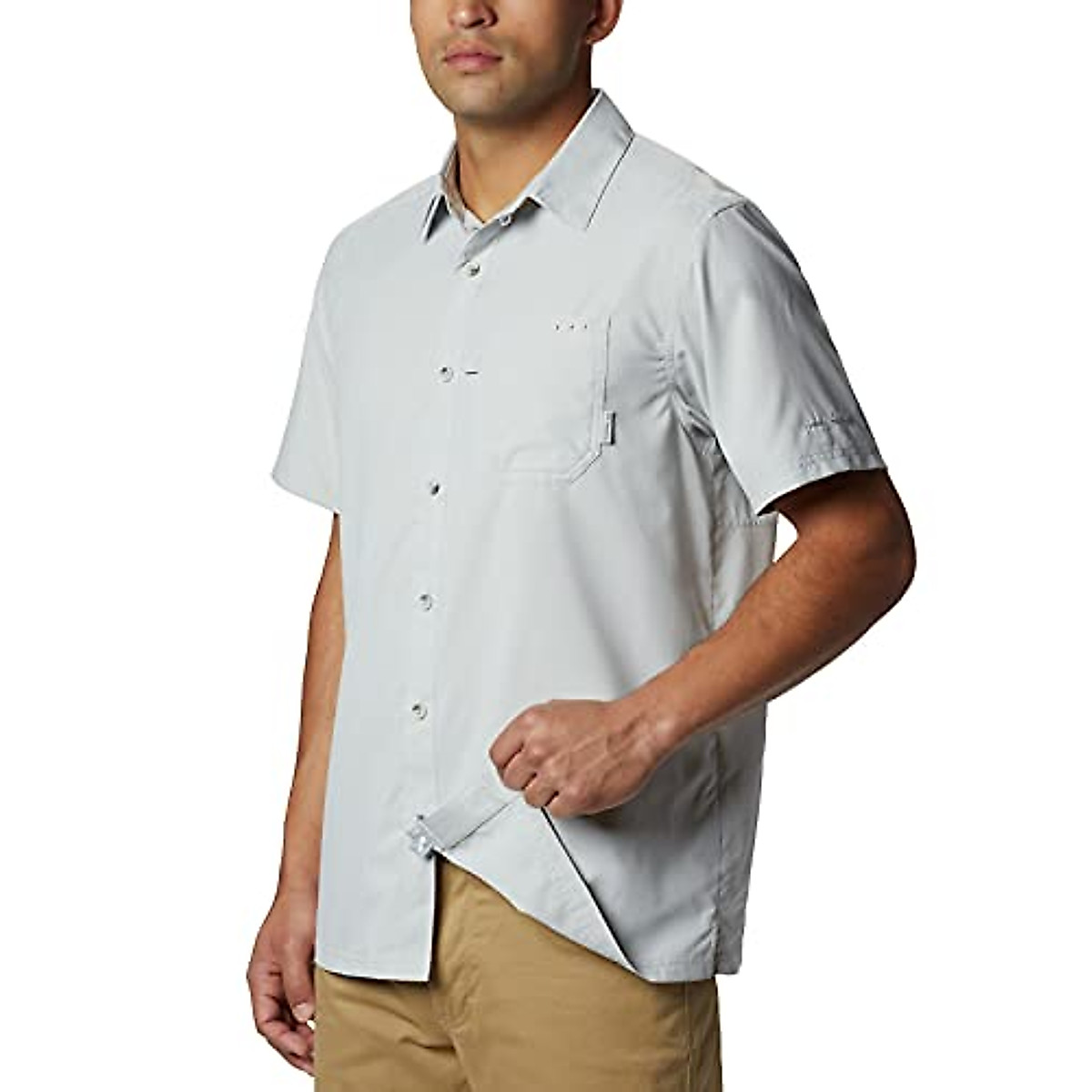 Columbia Men's Standard Slack Tide Camp Shirt, Cool Grey, Large