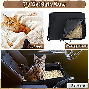 4 Pack Travel Portable Litter Tray, Cat Litter Box with Lid and Handle 15.7 x 12.6 x 5.9In Leak Proof Collapsible Litter Pan, Lightweight, Odor, Easy to Use in Hotel, Car, Travel, Black