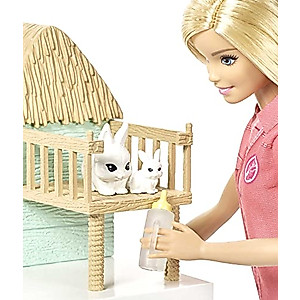 Barbie Doll & Playset, Animal Rescuer Theme with Vet Doll, 8 Animal Figures, Treehouse, Care Station, Rope Bridge & More (Amazon Exclusive)