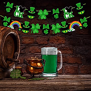 St Patricks Day Decorations Happy St Patricks Day Banner Shamrock Clover Hanging Garland Irish Theme Party Lucky Decor Supplies