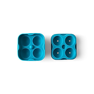 Houdini Large Sphere Ice Tray Mold, Makes Four Ice Balls, Blue