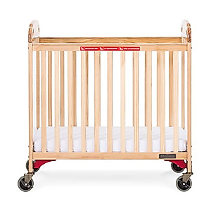 Child Craft Safe Haven Daycare Evacuation Compact Crib with Casters, Natural