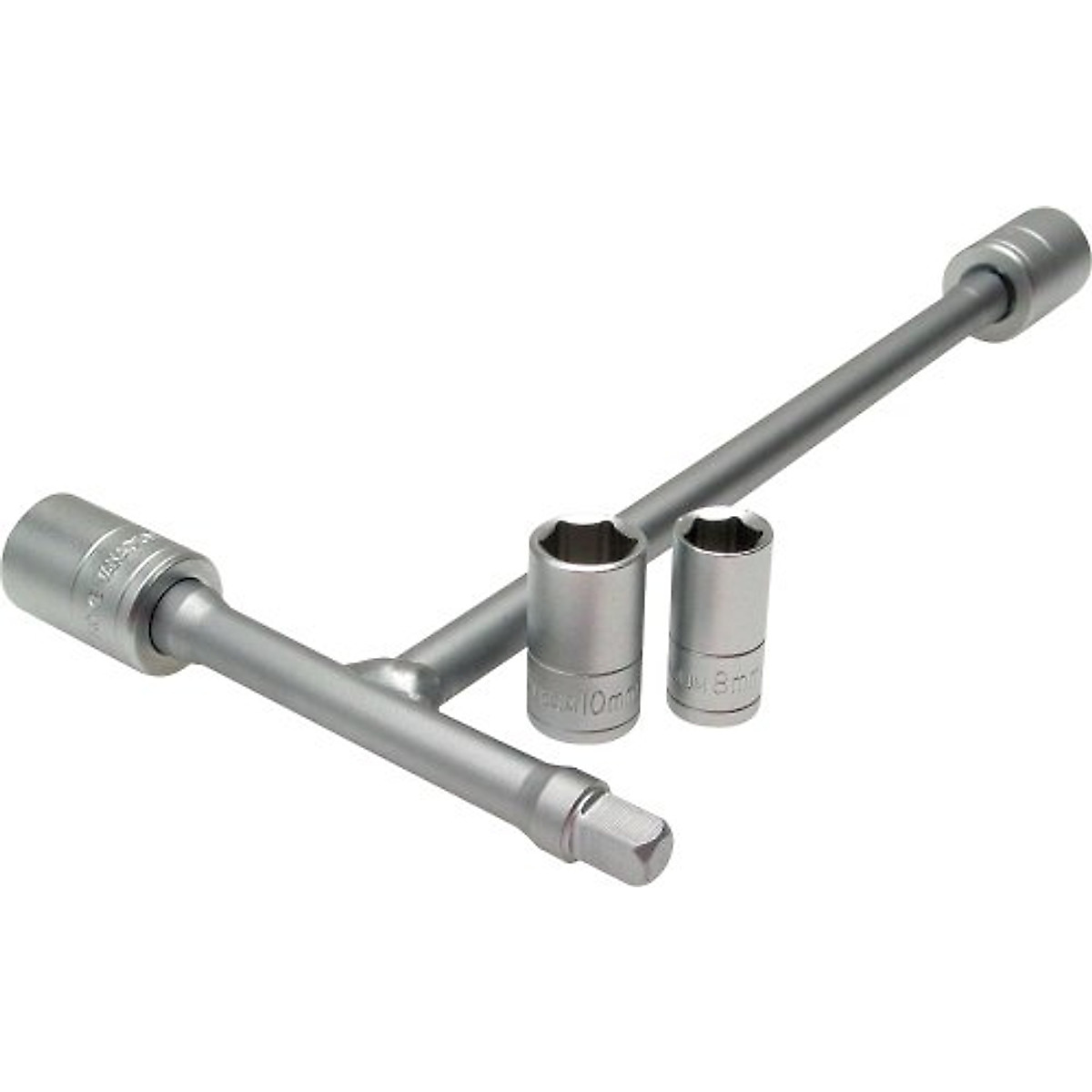 Motion Pro 08-0389 Tri-Drive Mini T-Handle Kit 1/4-inch Drive with 8,10,12,13mm Sockets