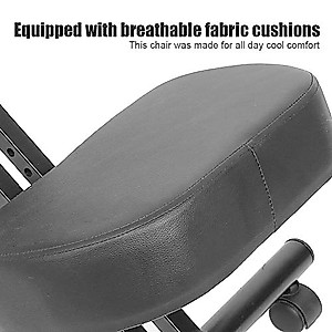 Comft Ergonomic Kneeling Chair Home Office Black Height Adjustable Stool with Thick Foam Cushions and Smooth Gliding Casters for Improving Posture