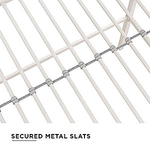 DHP Tiffany Metal Storage Bookcase, Twin Bunk Bed, White Loft