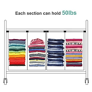 320L Laundry Basket Sorter, 4 Section Laundry Hamper Bag Closet Storage Organizer for Dirty Clothes in Laundry Room Bedroom Storage Organization (4-Section GREEN)