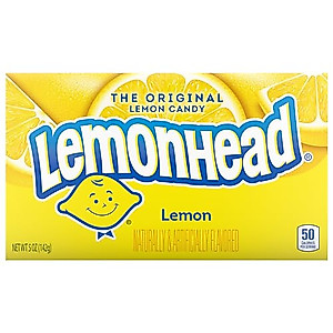 Lemonhead Hard Lemon Candy, 5 Ounce Movie Theater Candy Boxes (Pack of 12)