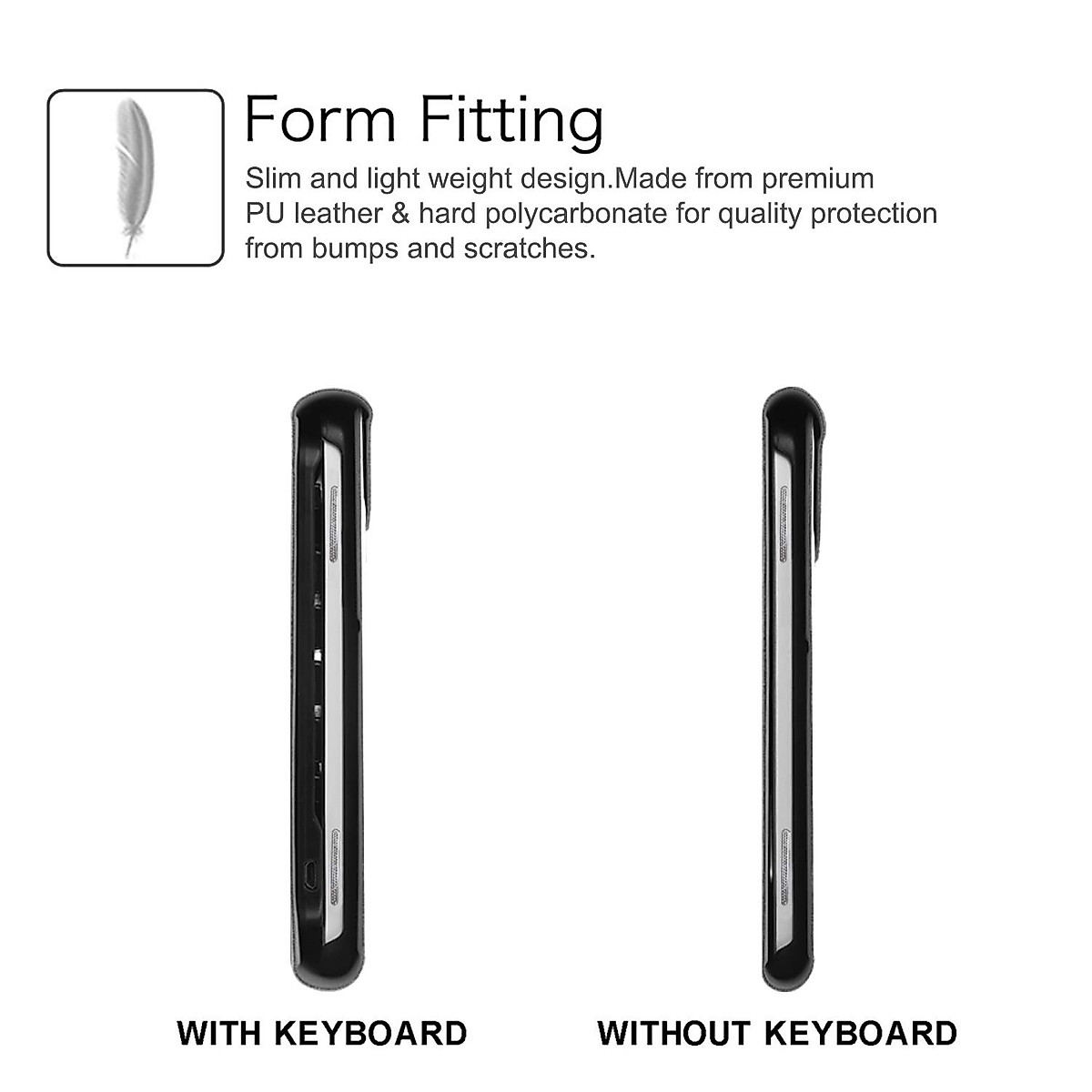 Fintie Keyboard Case for Samsung Galaxy Tab A 10.1(2016 NO S Pen Version),Slim Lightweight Stand Cover w/Magnetically Detachable Wireless Bluetooth Keyboard, Black