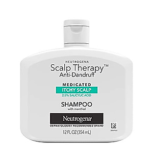 Neutrogena Scalp Therapy Anti-Dandruff Shampoo for Itchy Scalp, 2.5% salicylic acid with Peppermint Fragrance, 12 fl oz