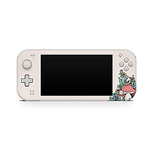 Tacky Design Mushroom Decal Skin Compatible with Nintendo Switch Lite Skin Wrap, Kawaii Beige Color Skin for Nintendo Switch Lite Cover, Premium Vinyl 3M Full Wrap Decal.