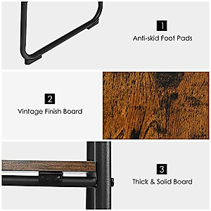 Nightcore Clothes Rack with Shelves, Metal Clothing Racks for Hanging Clothes, Freestanding Garment Rack, Portable Large Capacity Closet Organizer for Bedroom Entryway (Black)