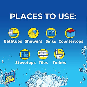 Soft Scrub All Purpose Cleaner, Surface Cleanser, Lemon, 36 Fluid Ounces, 6 Count