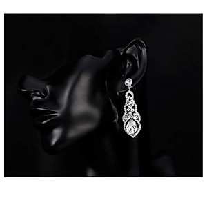 YINLI Austrian Crystal Rhinestone Bridal Wedding Dangle Earrings for Women Fashion Jewelry (Style 06)