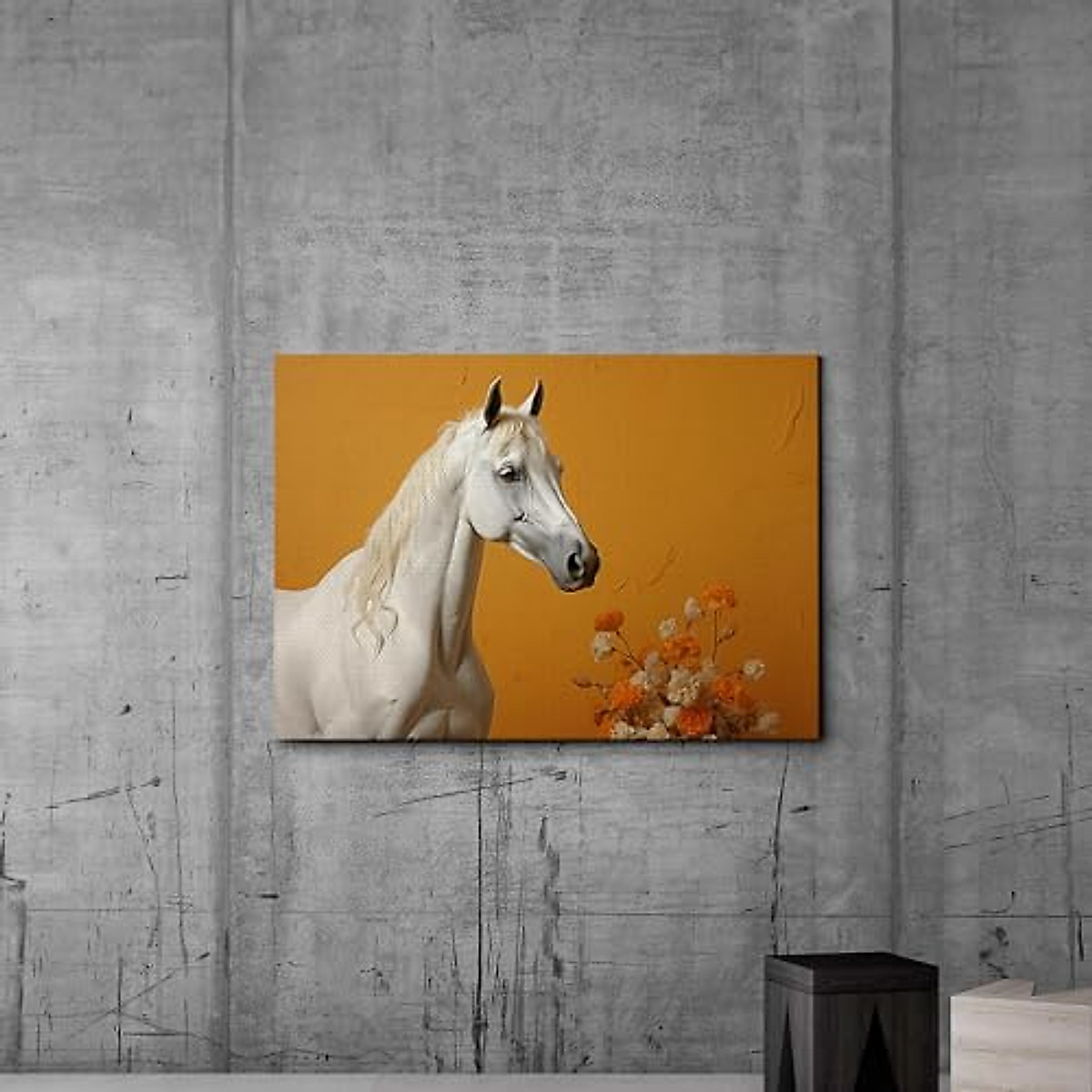 Majestic Black Stallion Galloping In The Clouds, Black Horse On Salt Flats, Canvas Print, Black Horse Print, Black Horse Wall Art