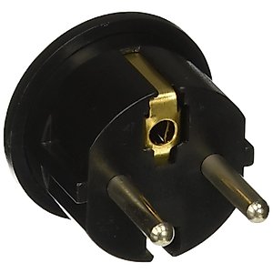 CKITZE BA-4 Grounded European German Schuko Power Plug Adapter Adaptor - American USA to German, France, Russia & more - Excellent Quality , Black or White