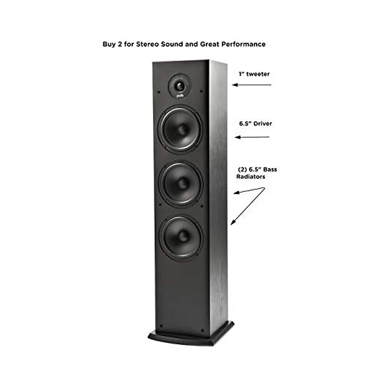 Polk Audio 5.1 Channel Home Theater System with Powered Subwoofer |Two (2) T15 Bookshelf, One (1) T30 Center Channel, Two (2) T50 Tower Speakers, PSW10 Sub | Alexa + HEOS