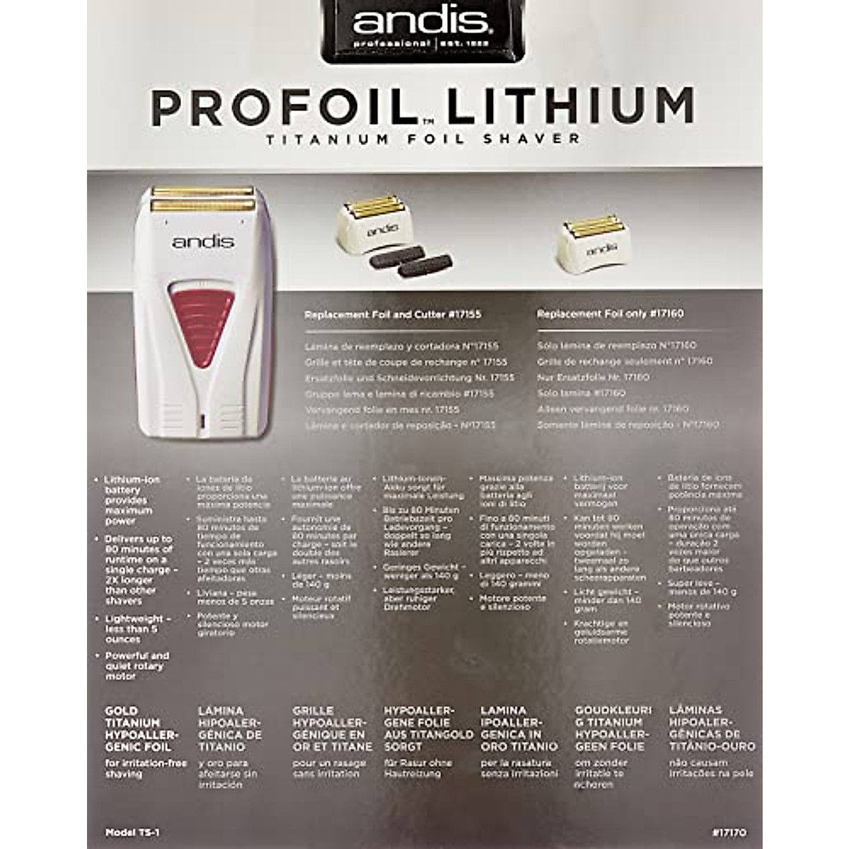 Andis TS-1 Gold Titanium Foil Shaver