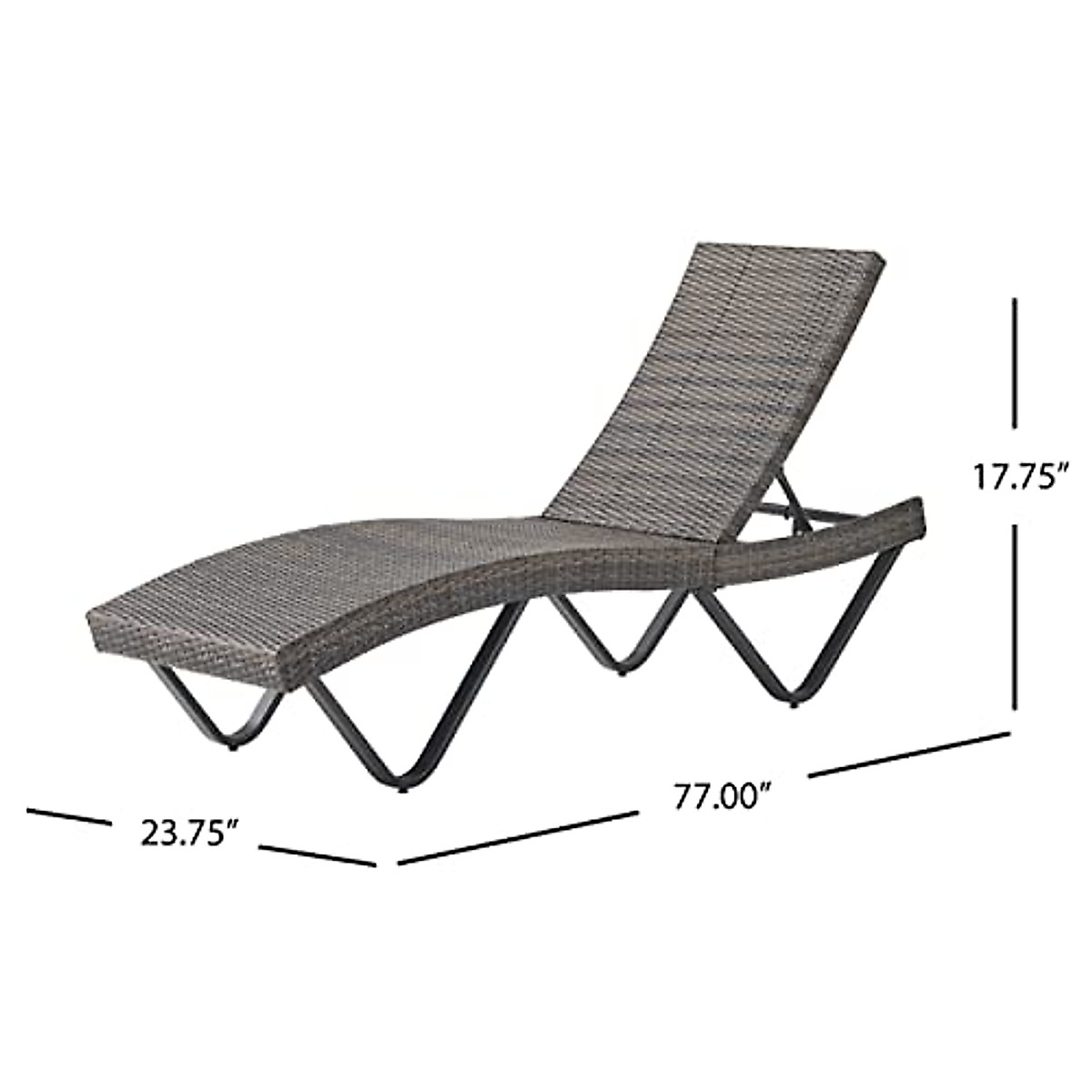 Christopher Knight Home San Marcos Chaise Lounge Set, 2-Pcs Set, Grey