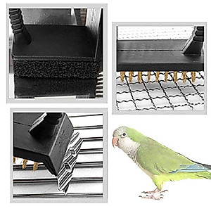 Bonaweite Bird Cage Cleaning Brush, Multi-Function Stainless Steel Triangle Birdcage Cleaner, Pet Supply Kennel Cage Accessory for Parrot Birds Dogs Cats …