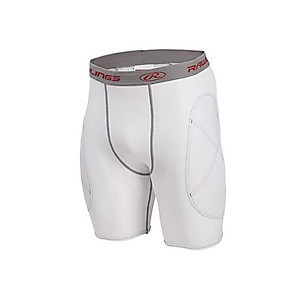 Rawlings Youth Sliding Short with Cup Pocket White YS