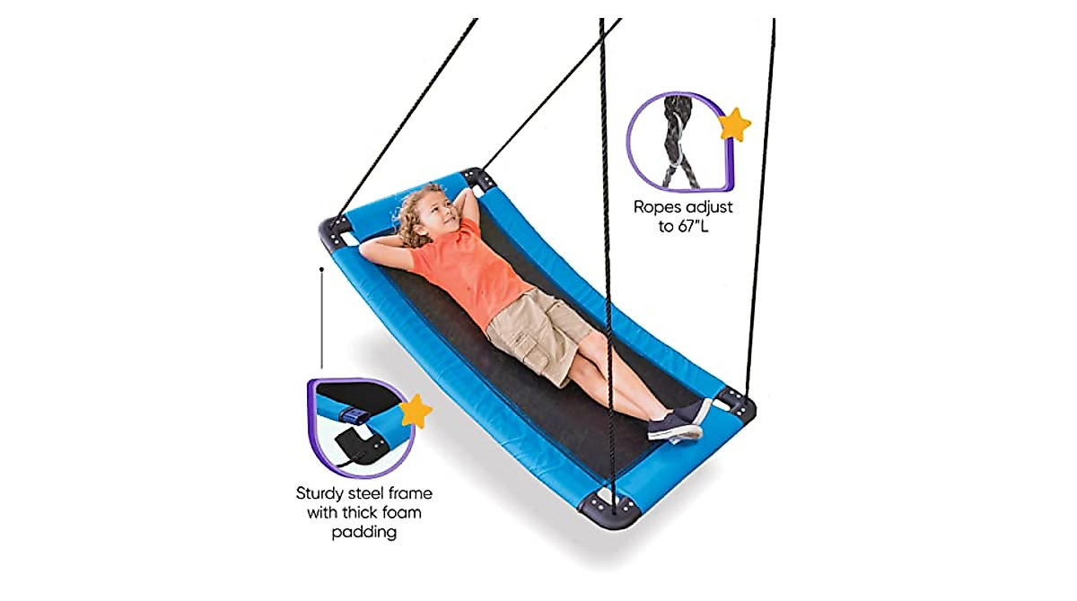 HearthSong SkyCurve Rectangular Swing - Fun for Kids