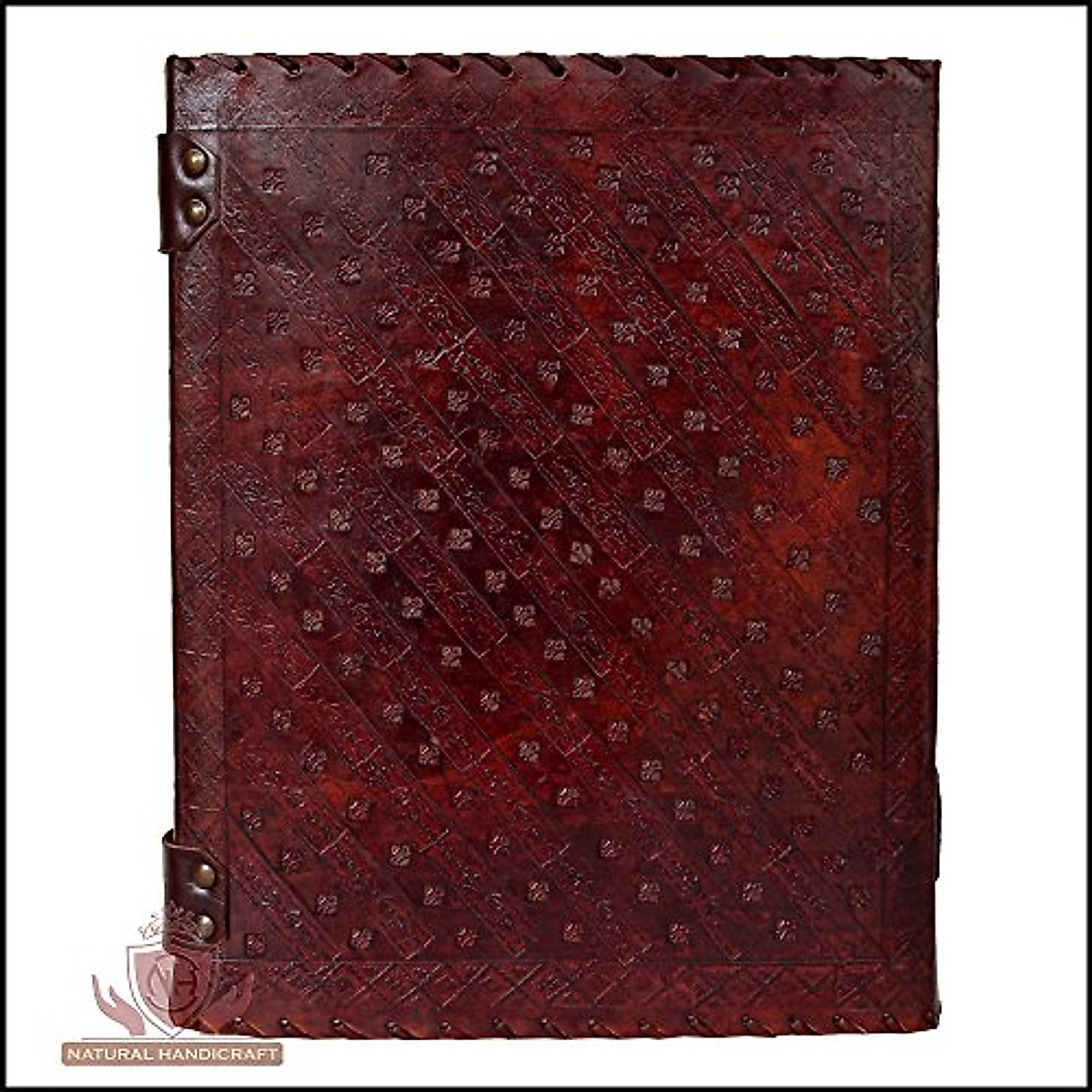 NZM Tuzech Leather Journal Book Seven Chakra Medieval Stone Embossed Handmade Book of Shadows Notebook Office Diary College Book Poetry Book Sketch Book 10 x 13 Inches