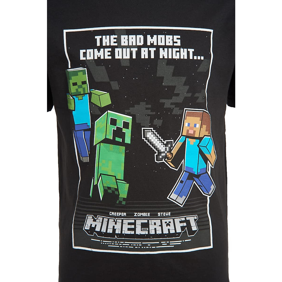 Minecraft Boys Creeper & Characters 3 Pack T-Shirt SetBlack/Gray Heather/Blue8