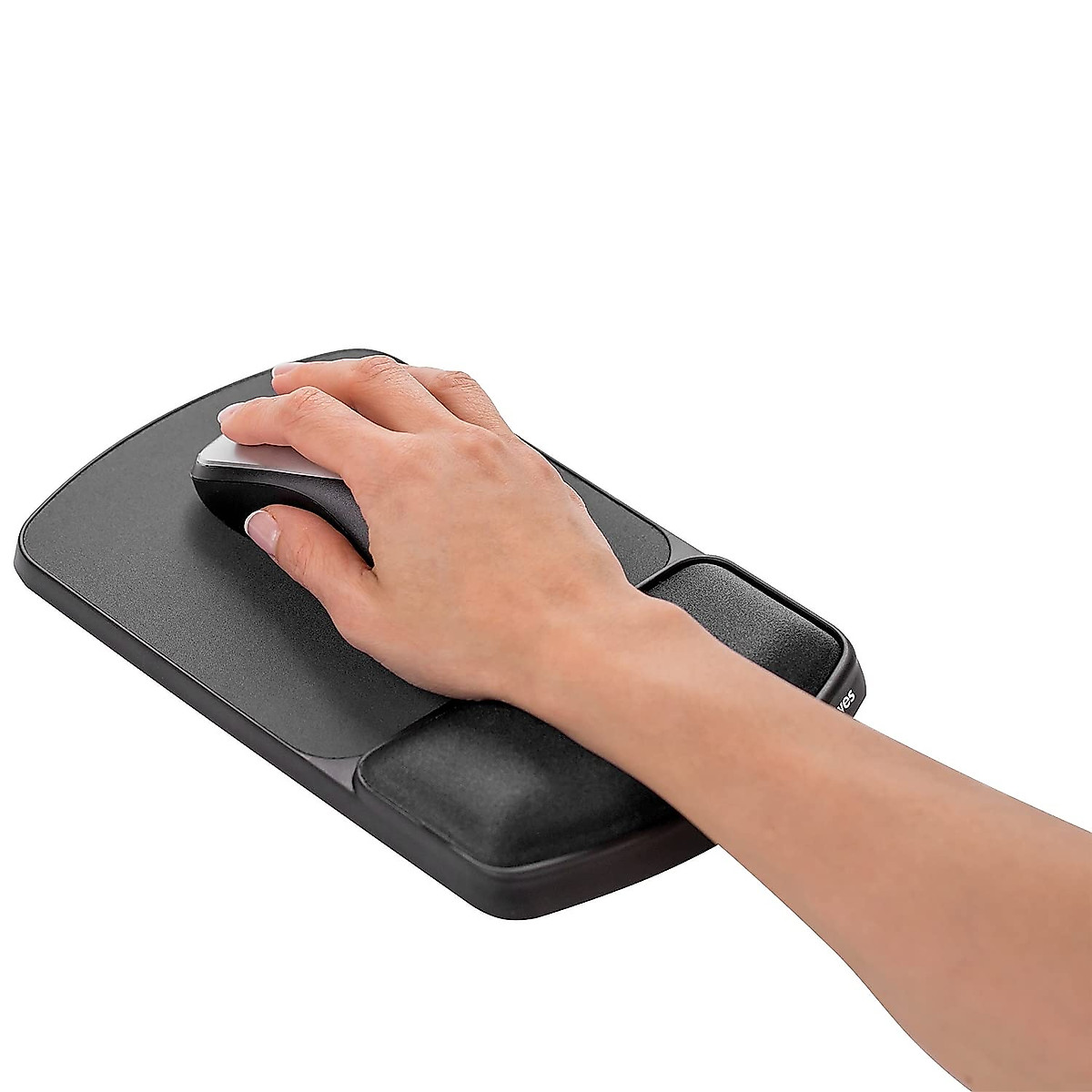 Fellowes 91741 Gel Mouse Pad w/Wrist Rest, Nonskid, 6 1/4 x 10 1/8, Platinum/Graphite
