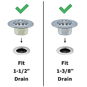 Gold-Hao-the-bathroom Beehive Grid Bathtub Drain with 1-1/4 Inch Fine Thread and 1-1/2 Inch Course Thread Bushing (Chrome)
