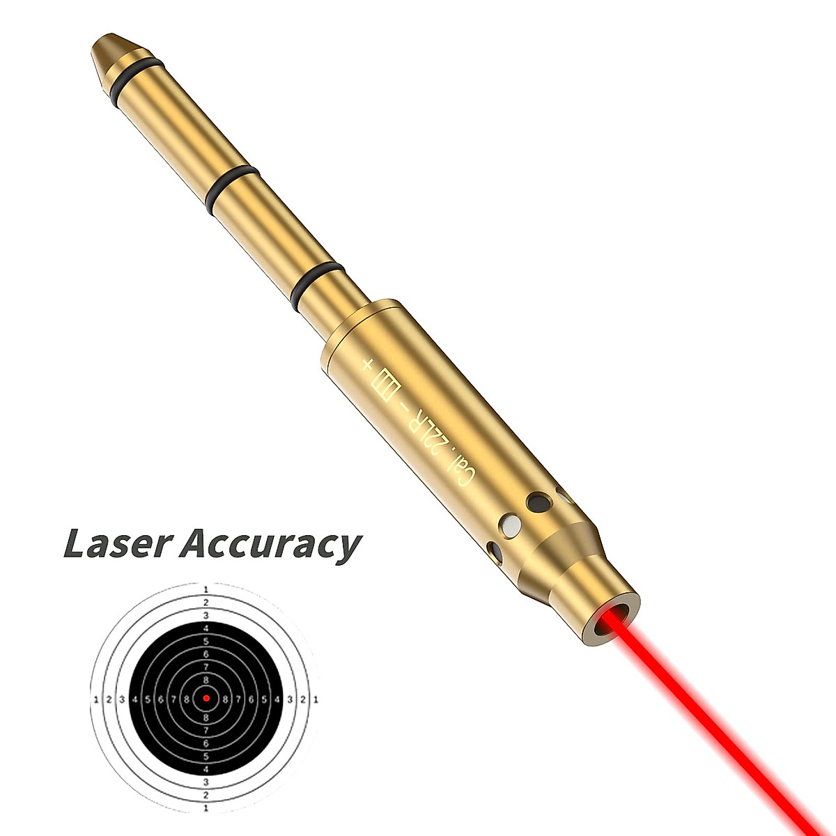 Tipfun .22LR Red Laser Bore Sight End Barrel Laser Boresighter Easy to Fit Revolvers Pistols Rifle and Air Guns