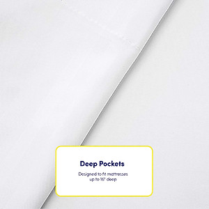 Full Size Bed Sheets - 6 Piece 1500 Supreme Collection Fine Brushed Microfiber Deep Pocket Full Sheet Set Bedding - 2 Extra Pillow Cases, Great Value, Full, Dobby White