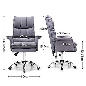 HQBL Ergonomic Adjustable High Back Recliner,Dutch Fleece Home Office Chair,360° Swivel Soft Seat with Padded Arm,for Computer Game/Executive/Rest