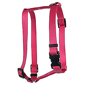 Yellow Dog Design Magenta Simple Solid Roman Style H Dog Harness, Large-1" Wide fits Chest of 20 to 28"